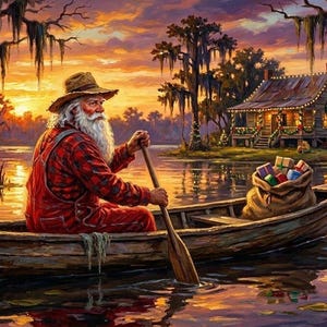 Cajun Santa Louisiana Christmas Digital Art | Cajun Christmas Digital ...