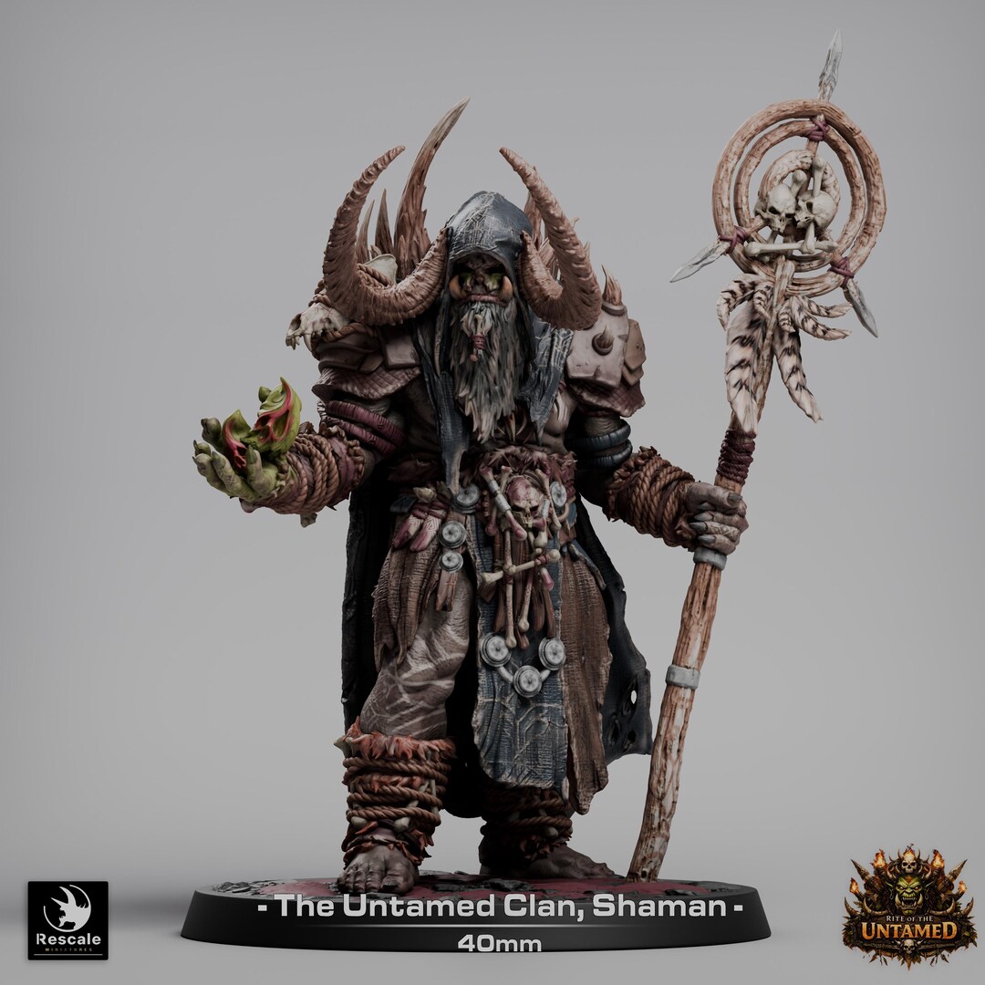 Orc Untamed Shaman | 40mm Hero Miniature | Rite of the Untamed ...
