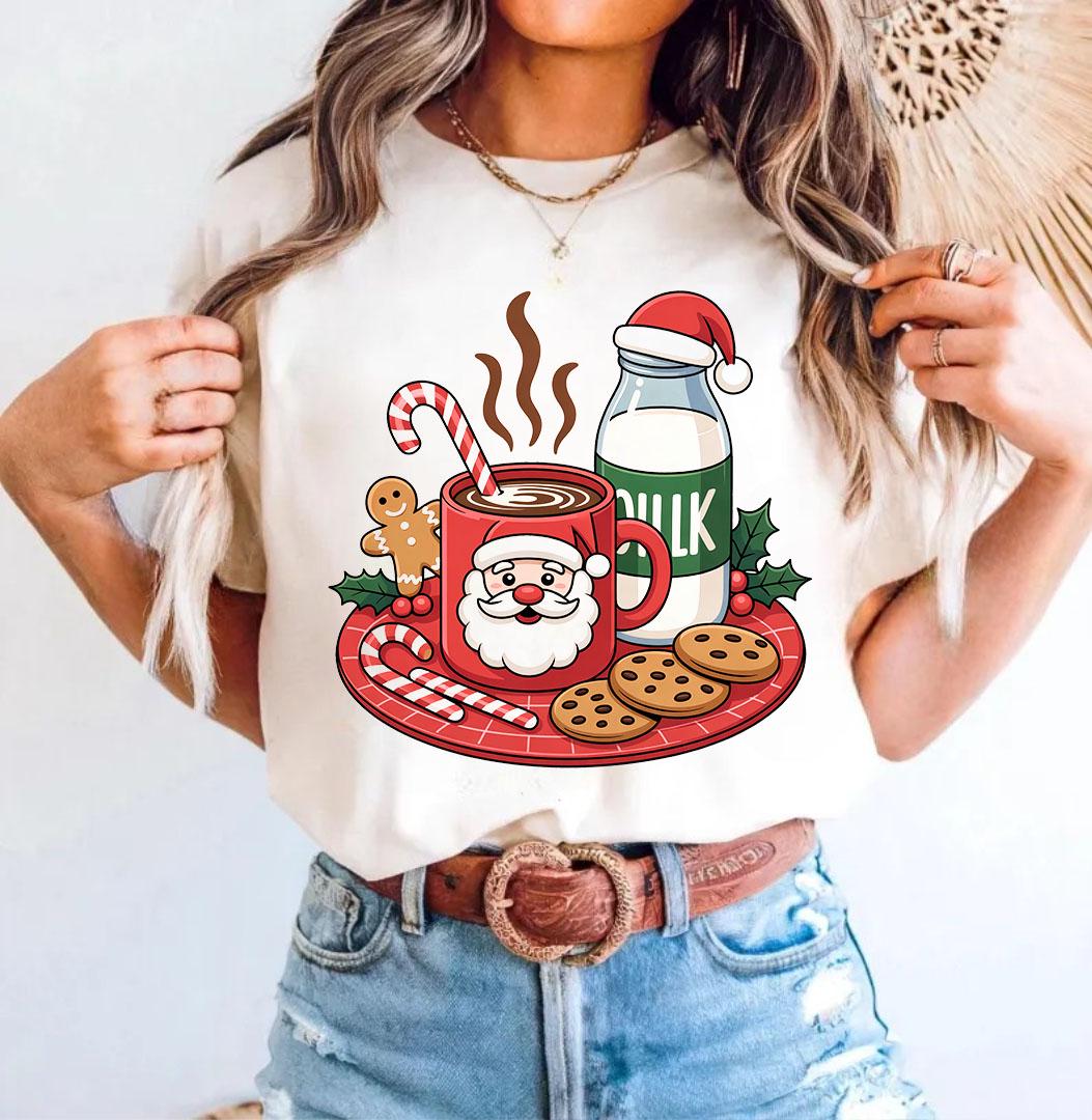 Christmas Drink PNG, Santa Claus Cup With Candy Cane and Cookies PNG - Etsy
