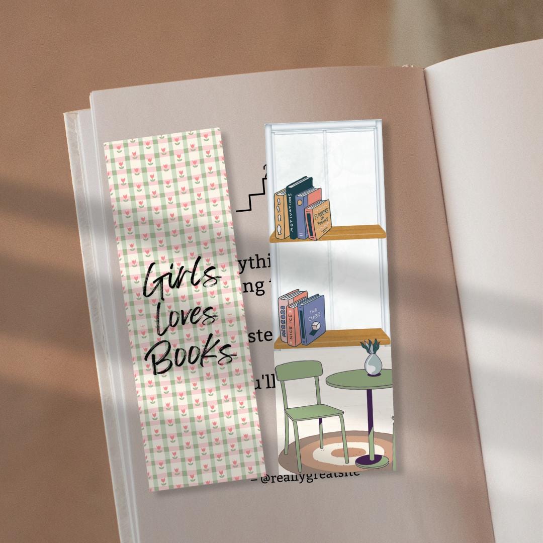 Printable Bookish Bookmark: Cozy Reading Nook Design (PDF) - Etsy