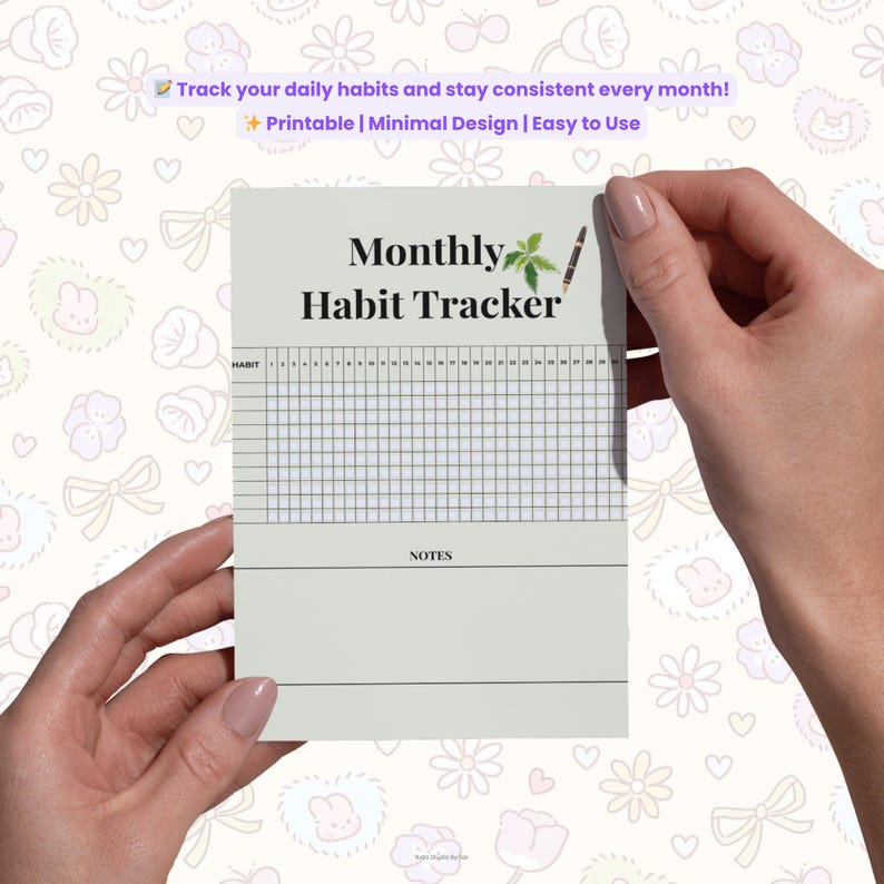 Monthly Habit Tracker Printable - Etsy