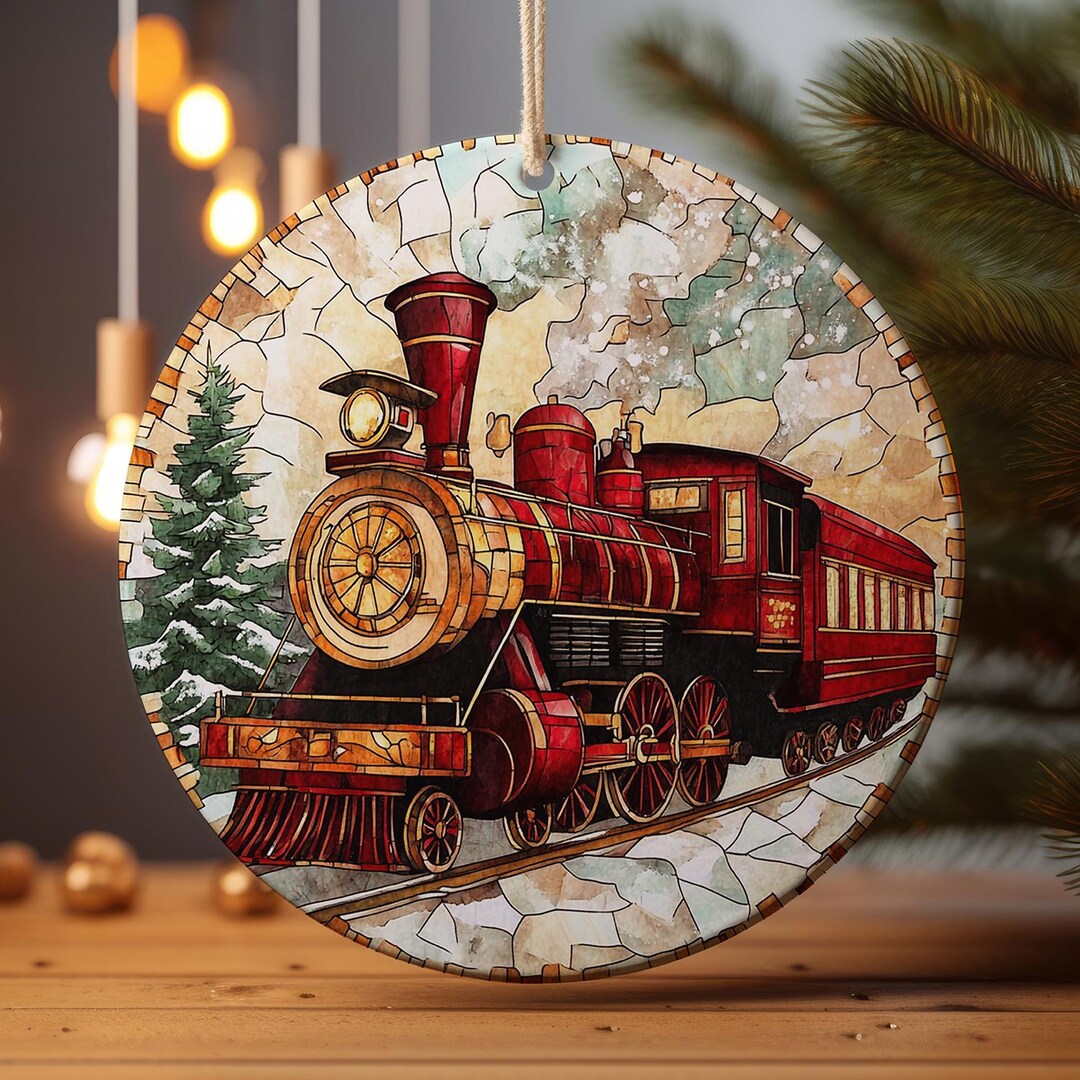 Vintage Train Christmas Ornament: Steam Engine Ceramic Keepsake - Etsy
