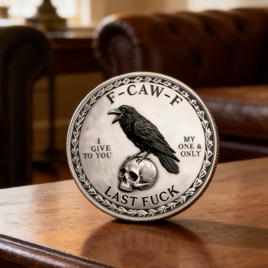 Funny Raven Challenge Coin – Edgy Humor Keepsake - Etsy
