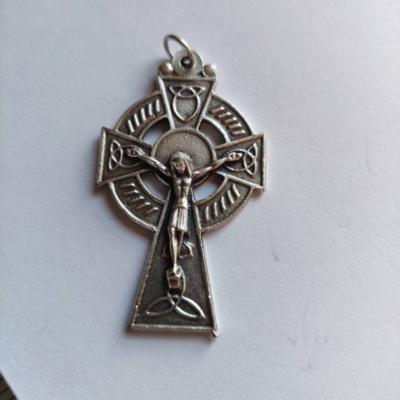 Large Celtic Cross Crucifix Silver Rosary Crucifix Rosary - Etsy