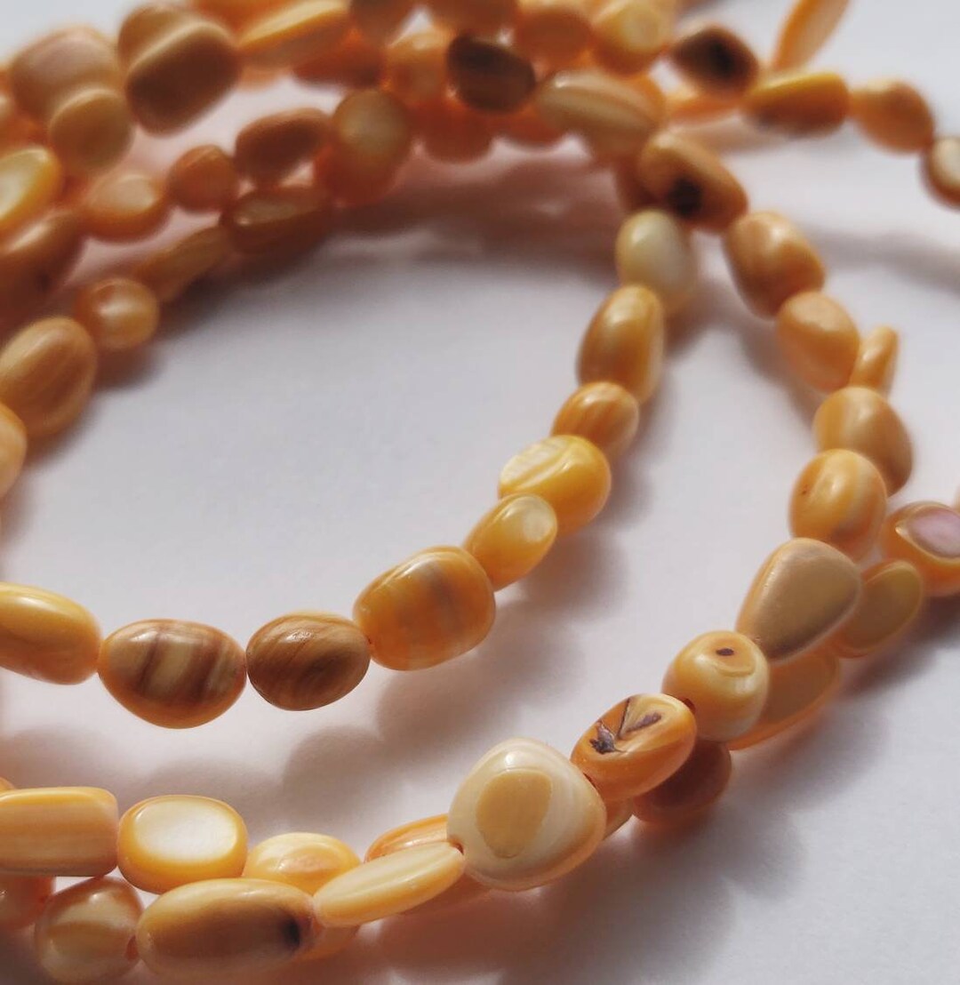 Yellow Mother of Pearl Nuggets Full 15 Inch Strand - Etsy