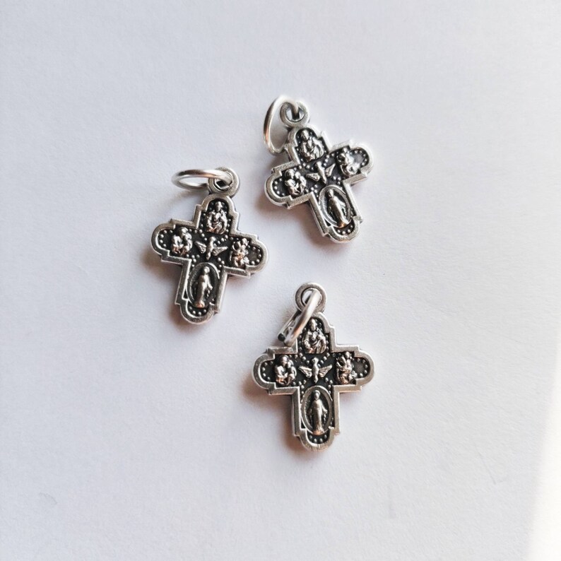 Jesus Four Way Cross Double Sided Medal Italy Set of 3 Cross | Etsy