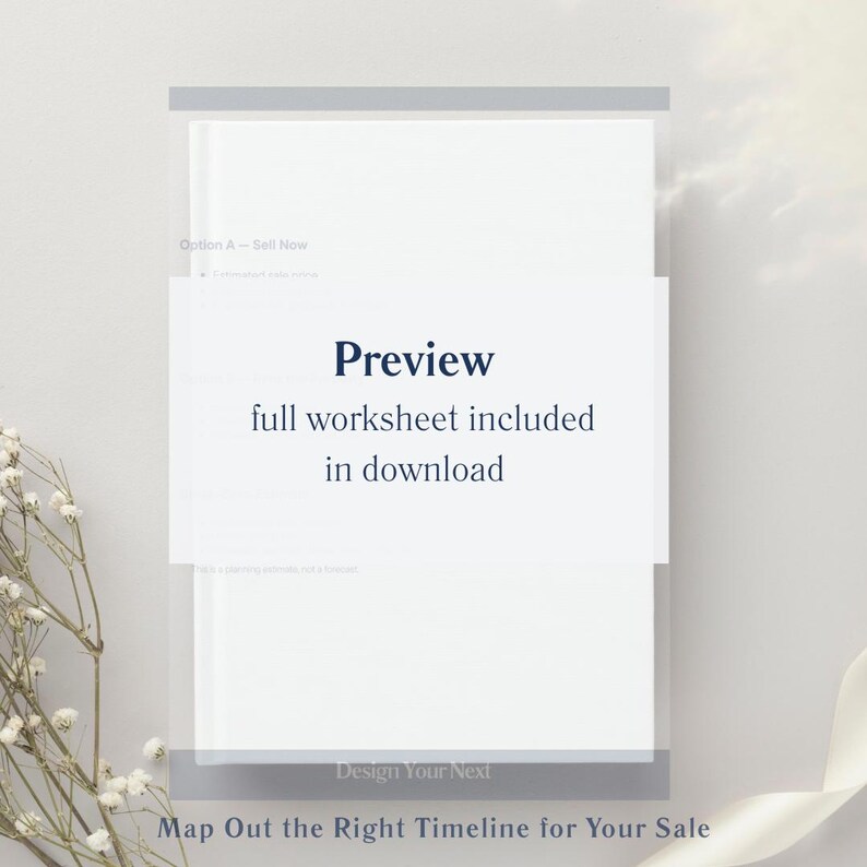 Rent Vs Sell Break-even Worksheet | Seller Decision Worksheet | Home ...