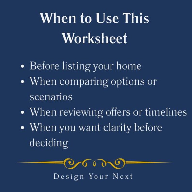 Rent Vs Sell Break-even Worksheet | Seller Decision Worksheet | Home ...