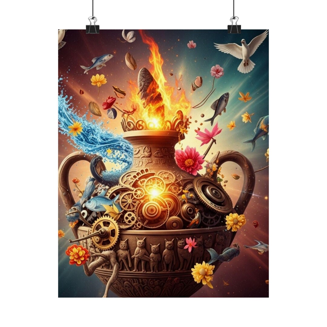 Mythic Vessel Magic Elements Poster | Matte Vertical Poster - Etsy