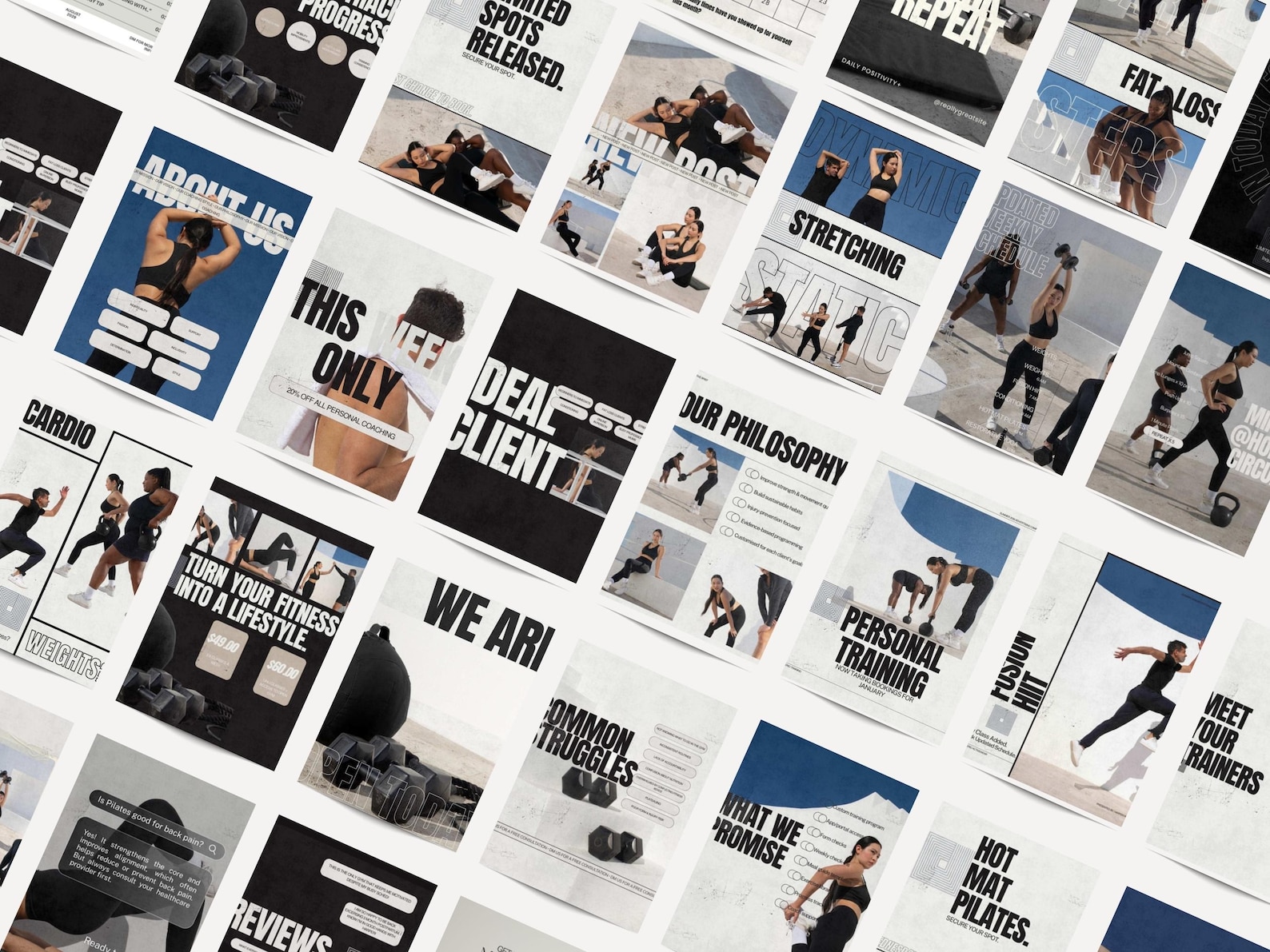 Fitness Coach Instagram Portrait Post Templates | Canva Editable for ...
