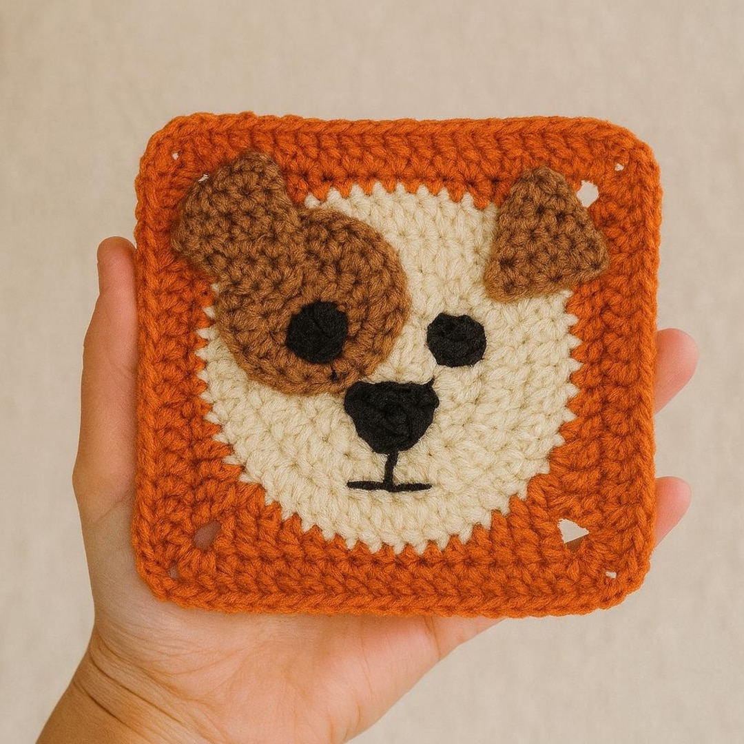 Dog Granny Square Crochet Pattern, Puppy Pet Animal Baby Crcoeht ...