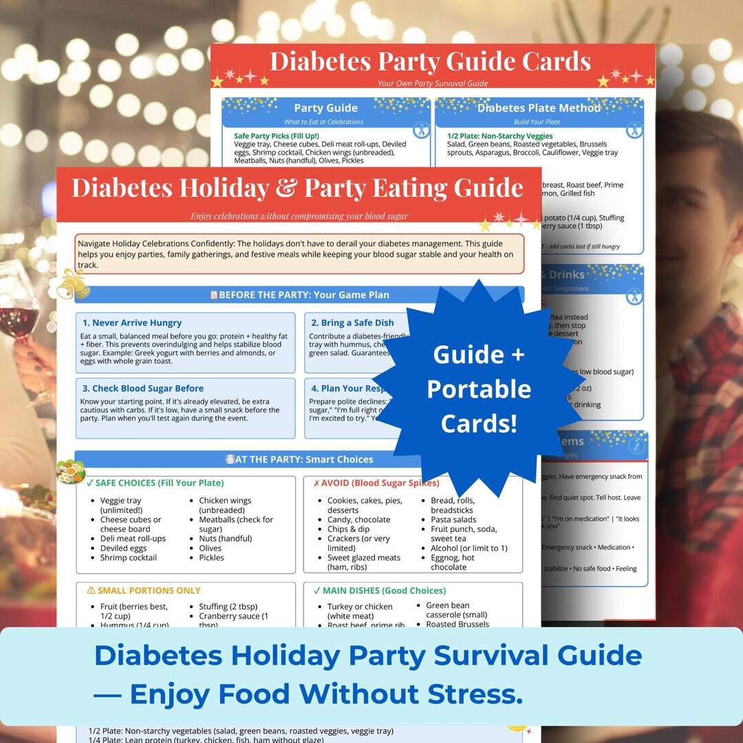 Diabetes Party & Holiday Support Guide, Eating Out Tips + Emergency ...