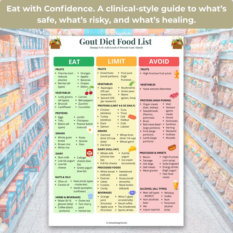 Gout Diet Food List, Portion Guide, Uric Acid Management (instant ...