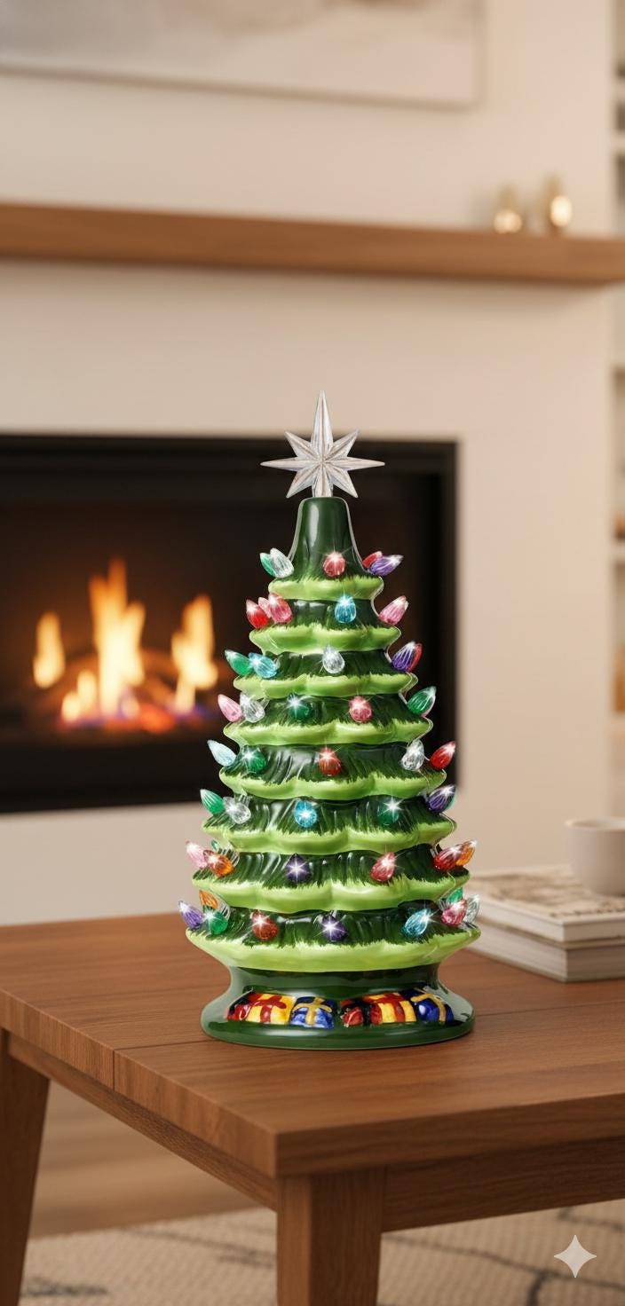Hand-painted Ceramic Christmas Tree Kit – 15in Tabletop Decor - Etsy