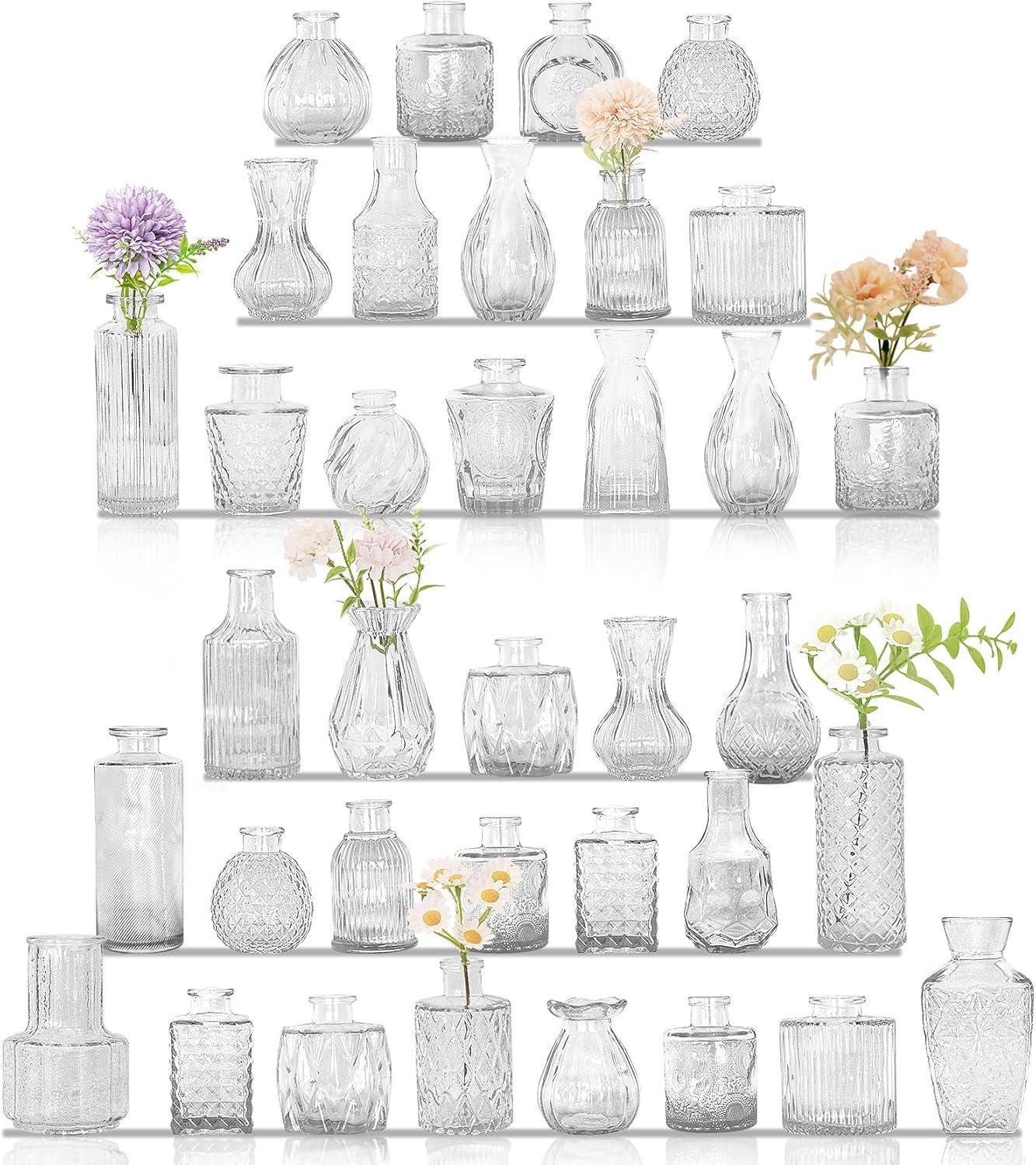 Vintage Glass Bud Vase Set (36-piece) – Rustic Wedding & Home Decor - Etsy