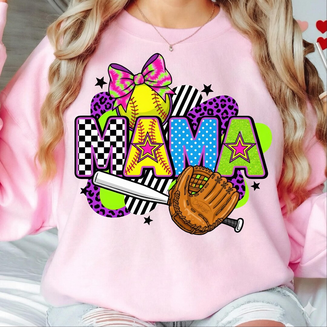 Softball Mama Png, Brushstroke Coquette Design (digital Download) - Etsy