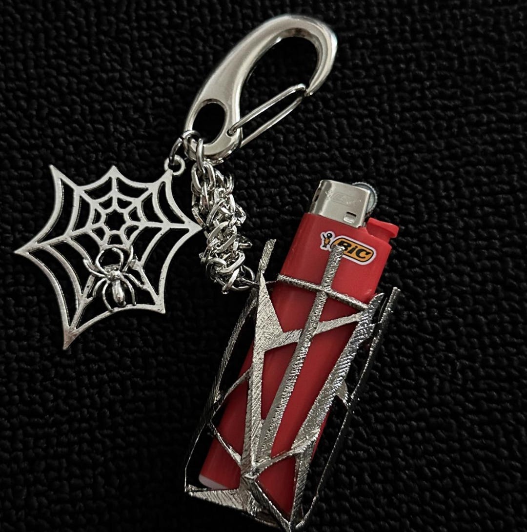 Cyber Metal Lighter Case With Spider Web Charm - Etsy