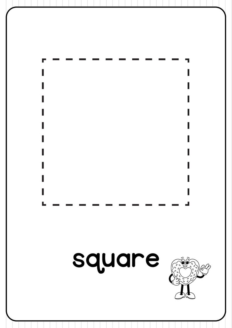 Trace and Color Shapes Worksheet – Learning Geometry for Toddlers and ...