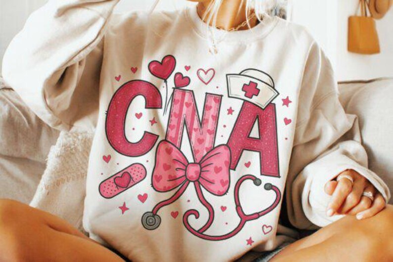 CNA Valentine PNG, Nurse Valentine Sublimation Design, Cute Medical ...