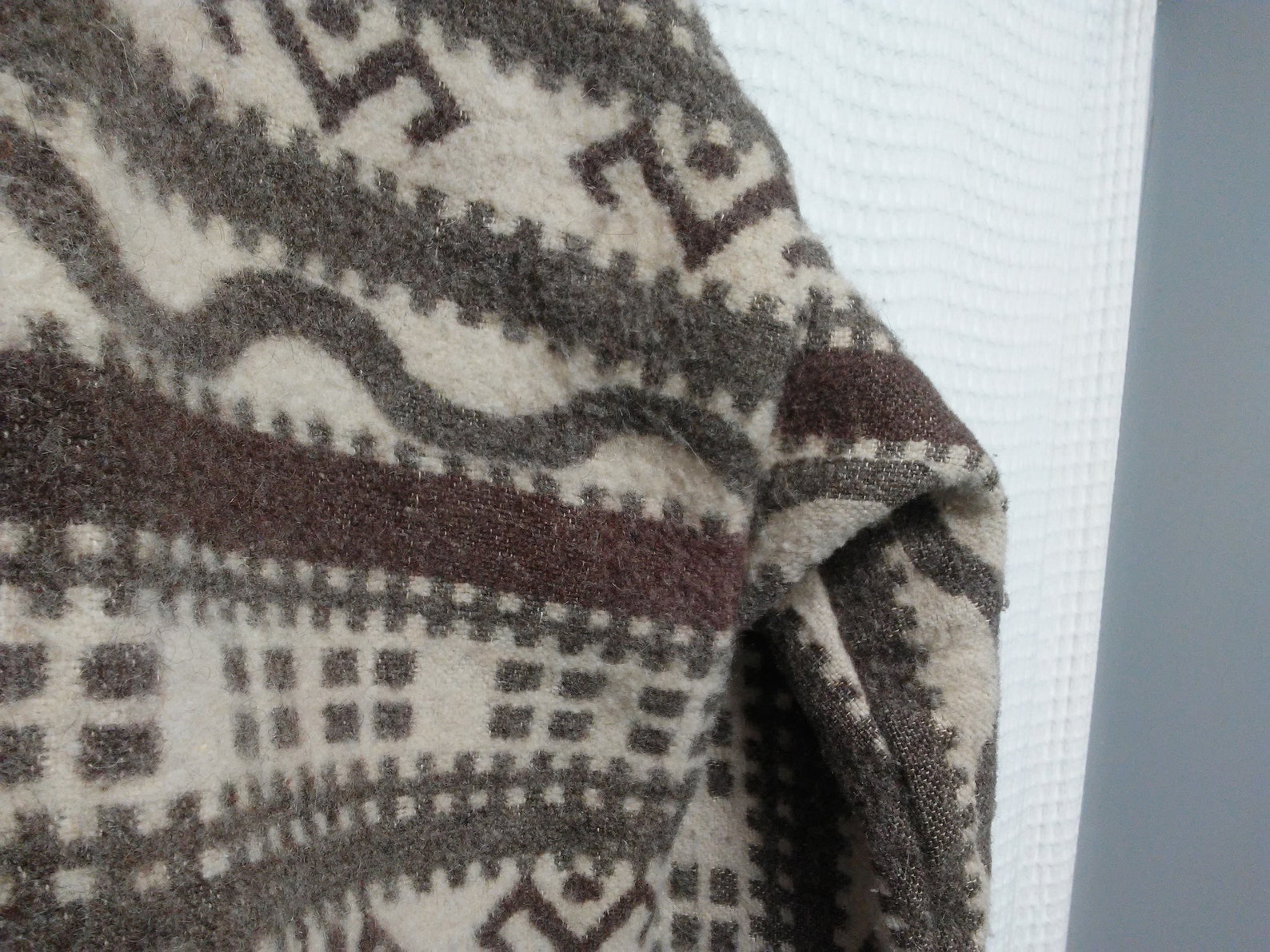 Vintage Ecuador Wool Blanket Coat Bohemian Jacket Native Southwest ...