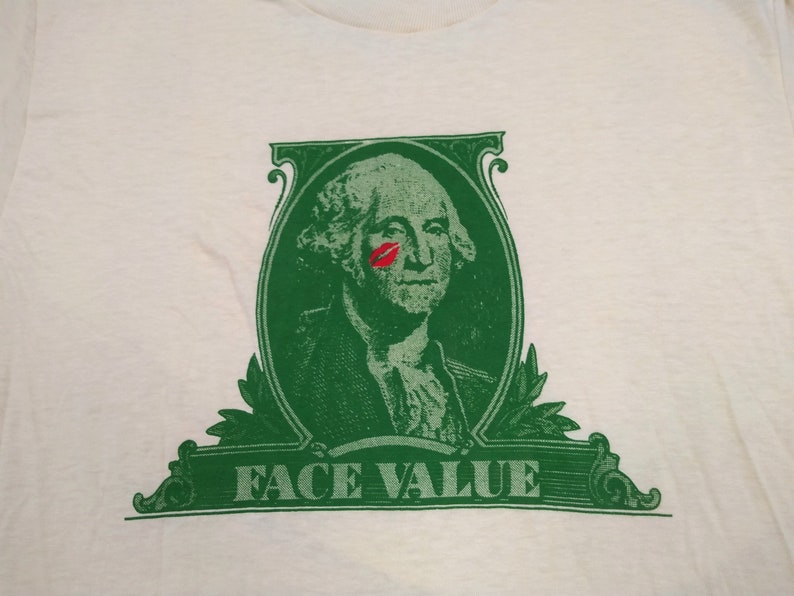 Dollar Bill Face Value Vintage Long Sleeve T Shirt 80s Screen Stars NOS ...
