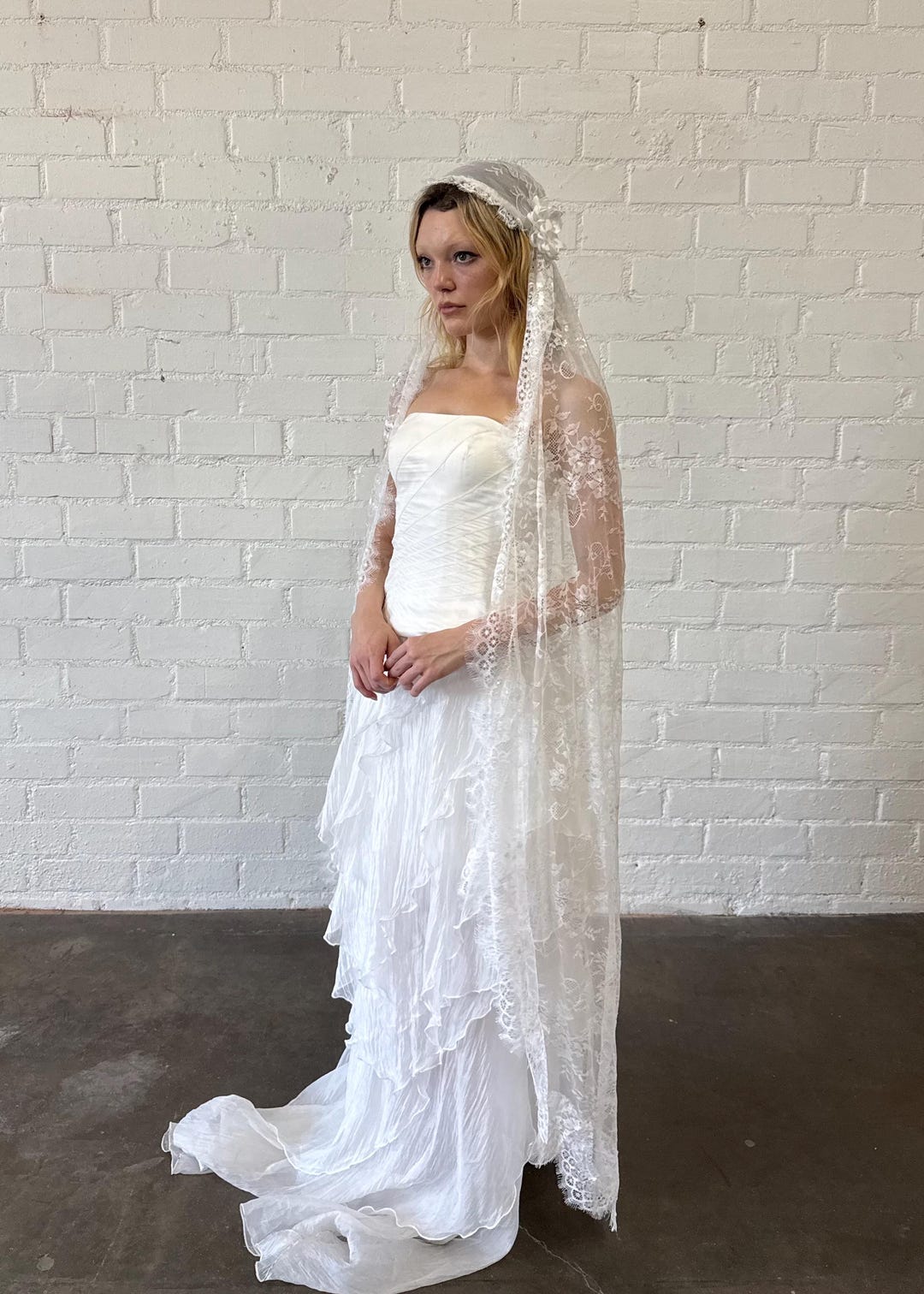 Vintage Style Lace Juliet Cap Bridal Veil - Etsy