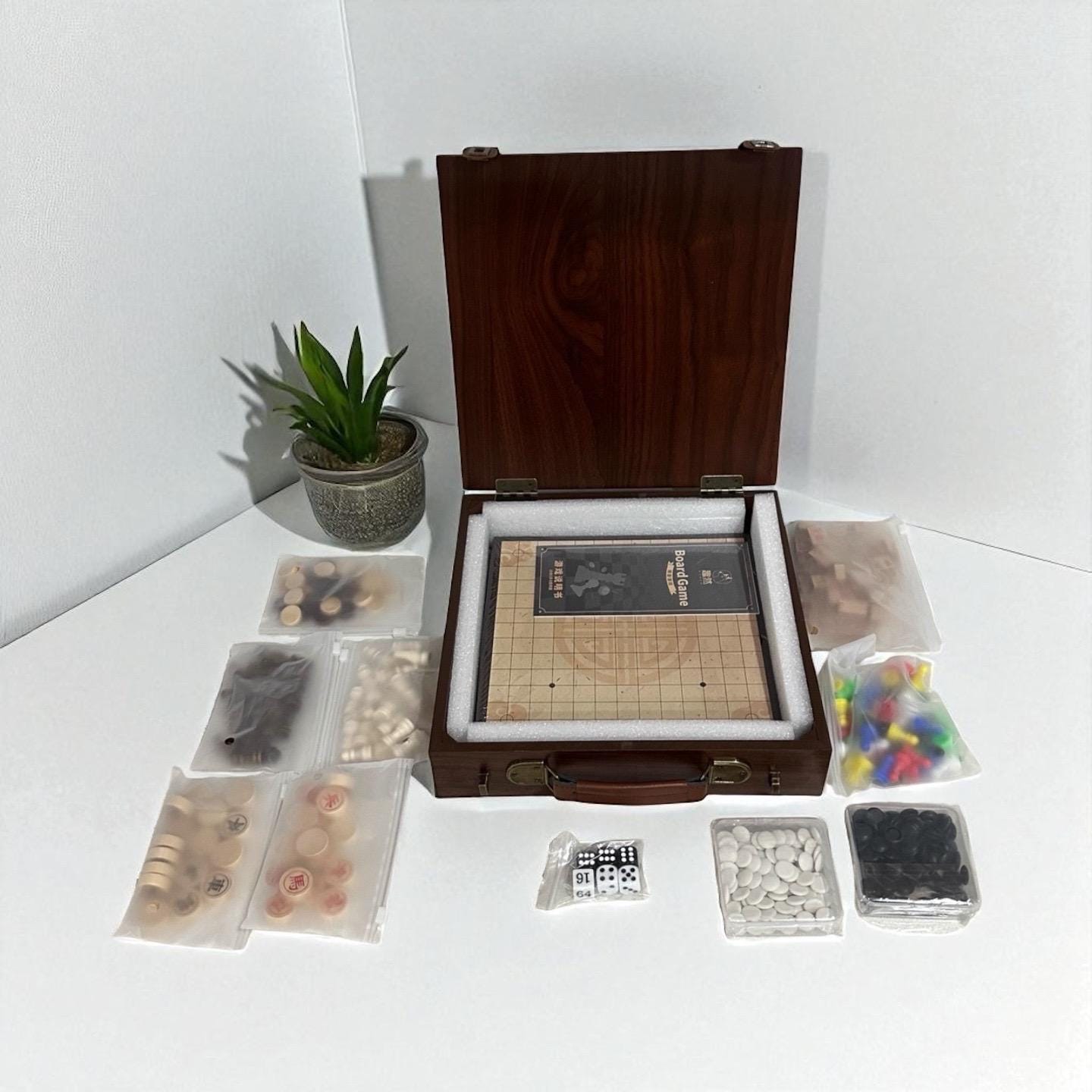 Handmade and Versatile Wooden 19-in-1 Board Game Table: Chess Storage ...