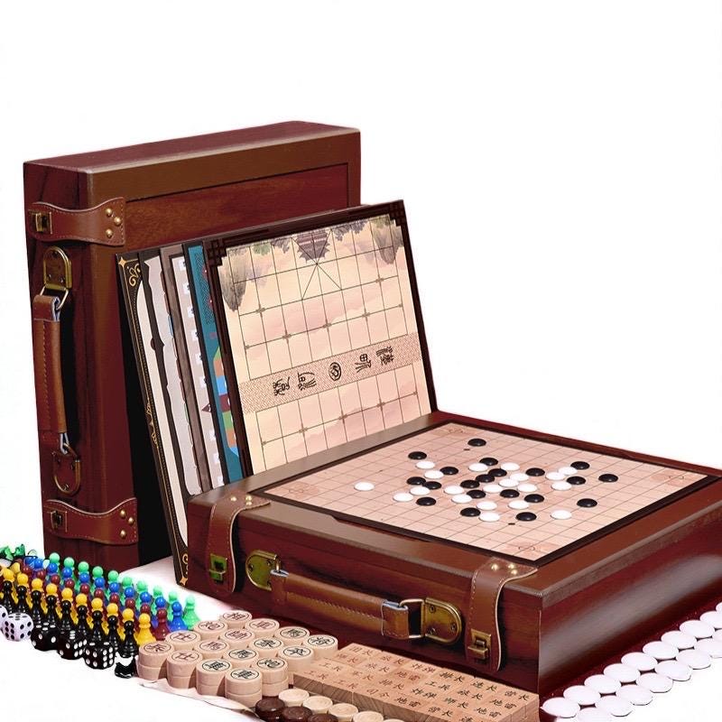 Handmade and Versatile Wooden 19-in-1 Board Game Table: Chess Storage ...