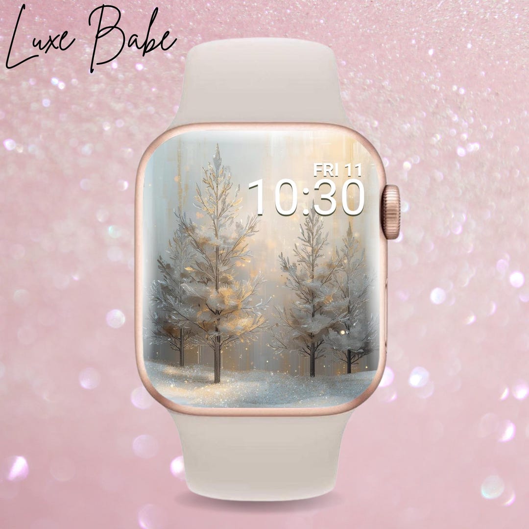 3D Winter Tree Apple Watch Wallpaper, 3D Tree Apple Watch Face, Festive ...