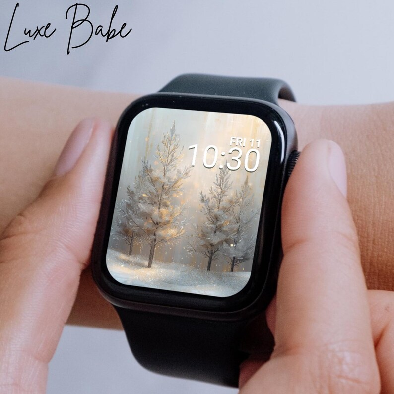 3D Winter Tree Apple Watch Wallpaper, 3D Tree Apple Watch Face, Festive ...