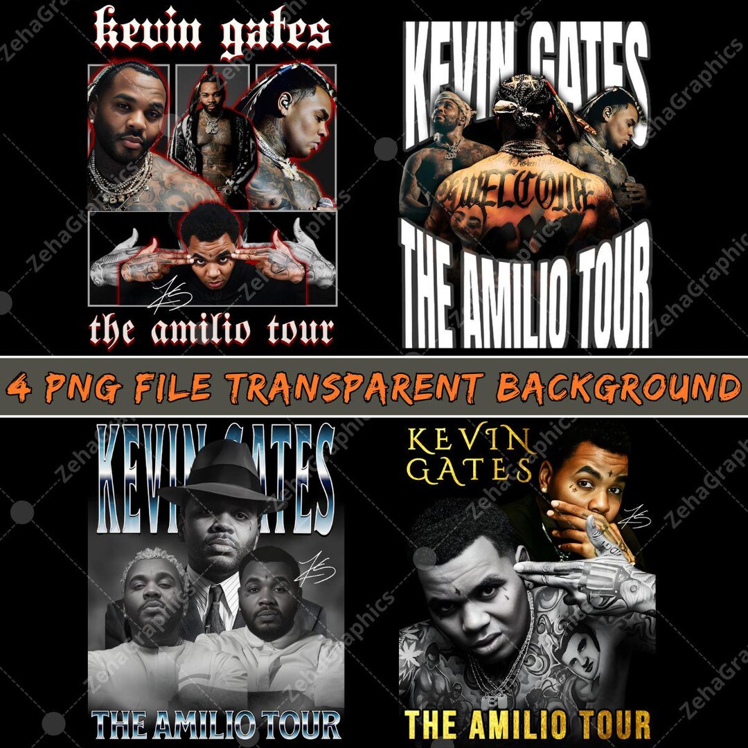 Kevin Gates PNG FILE the Amilio Tour PNG Design: Bootleg T-shirt ...