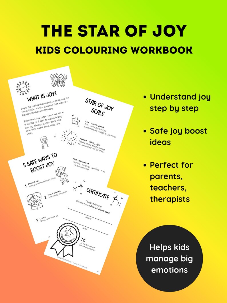 The Star of Joy – Kids Colouring Workbook | Printable Activity for ...
