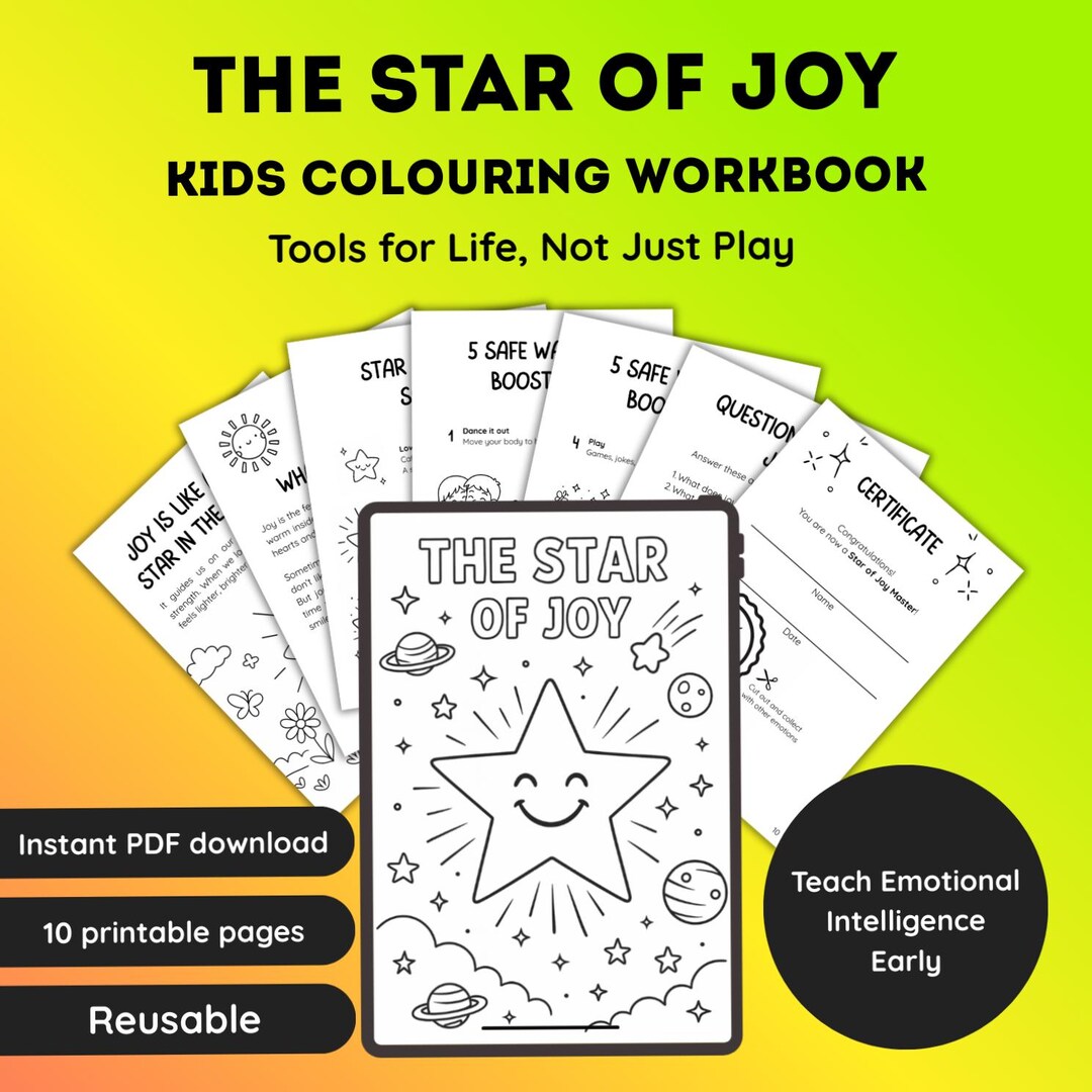 The Star of Joy – Kids Colouring Workbook | Printable Activity for ...