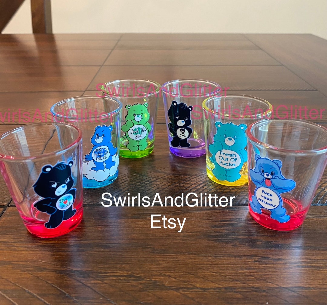 Swear Bears Shot Glasses Sweary Bears Set of 6 Adult Bear Gift - Etsy