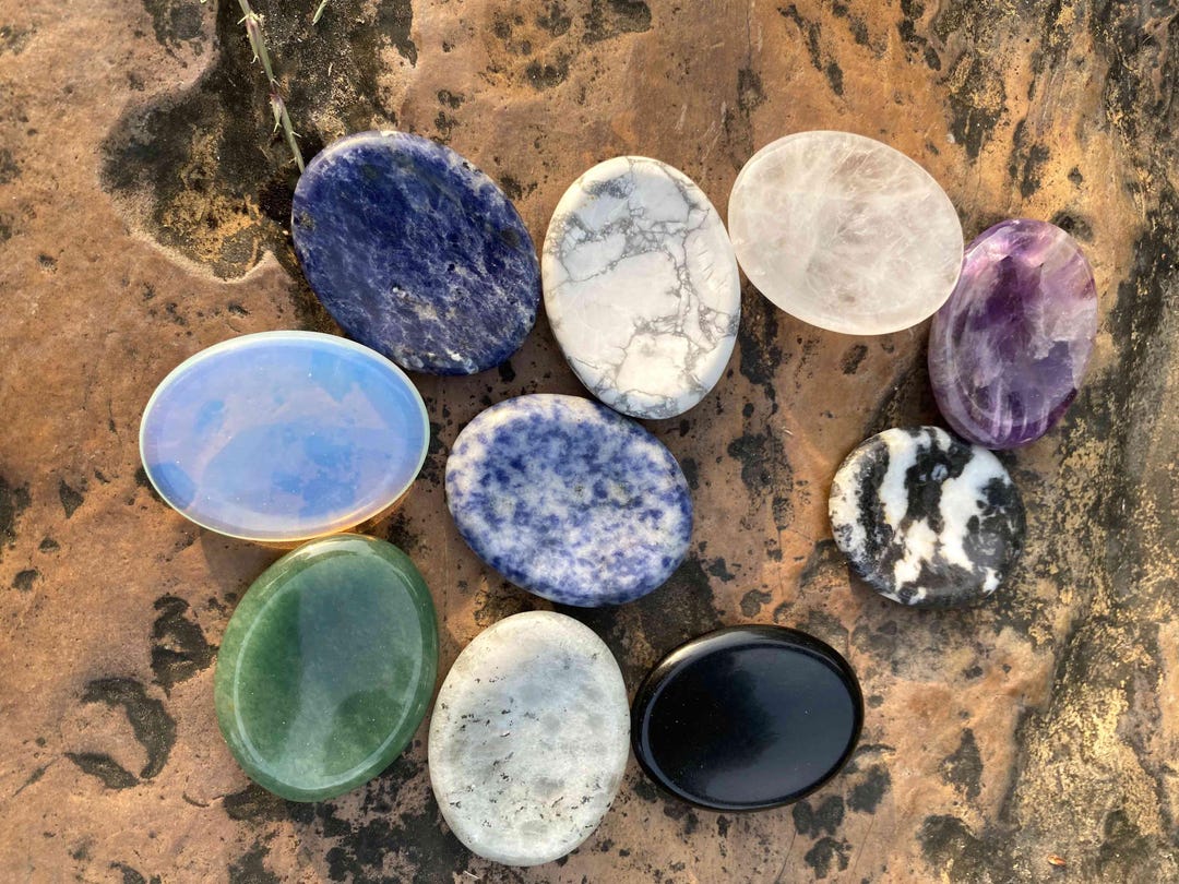 Natural Crystal Worry Stone for Pocket,smooth Thumb Stone for ...