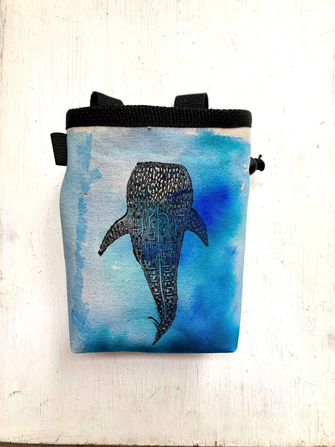Handmade Whale Shark Chalk Bag, Painted Rock Climbing Chalkbag - Etsy