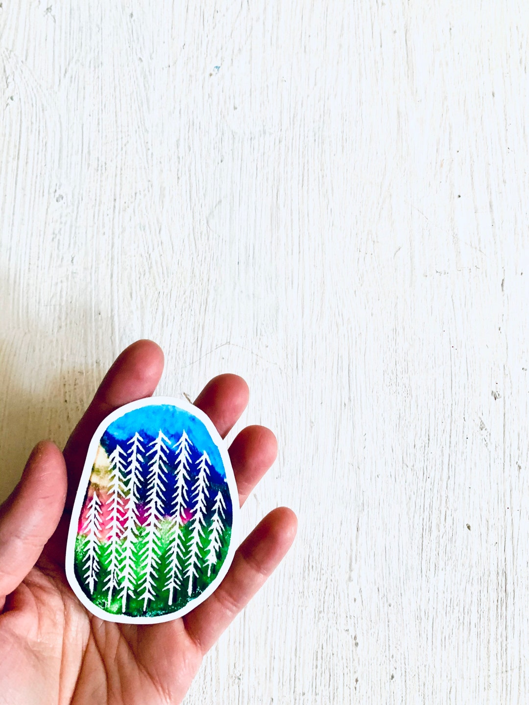 Vinyl Sticker, Sticker, Wilderness, Trees, Forest, Climbers, Blockprint ...