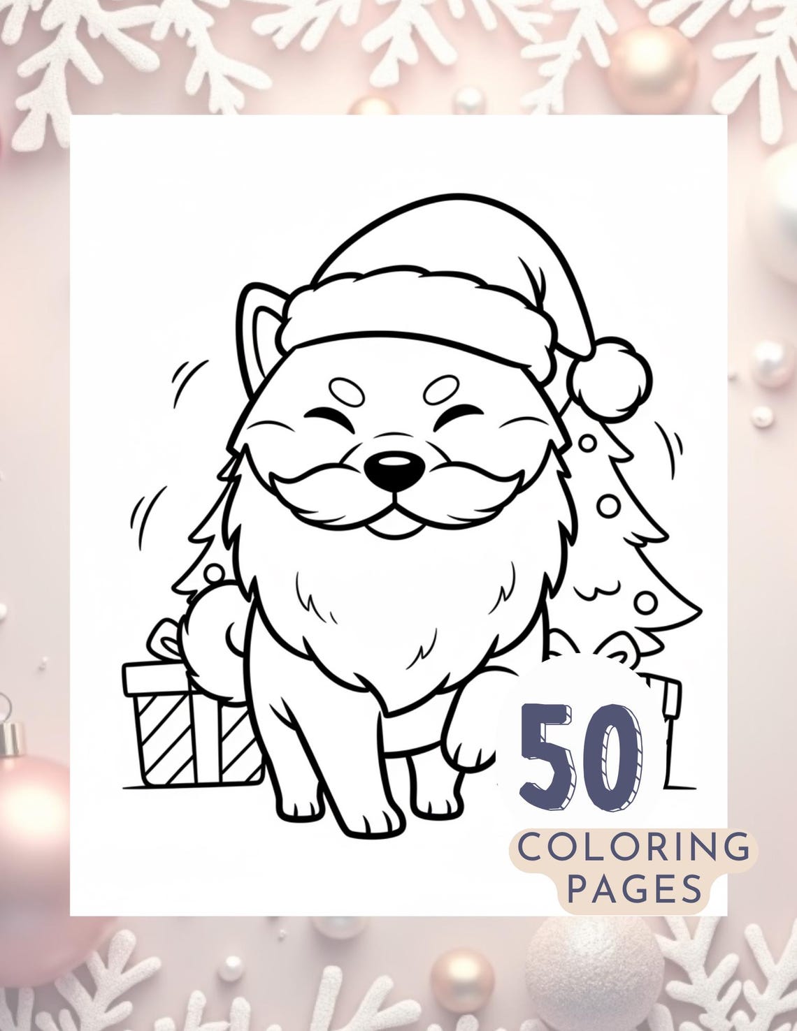 50+ Christmas Dogs Coloring Pages | Printable Holiday Dog Activity for ...