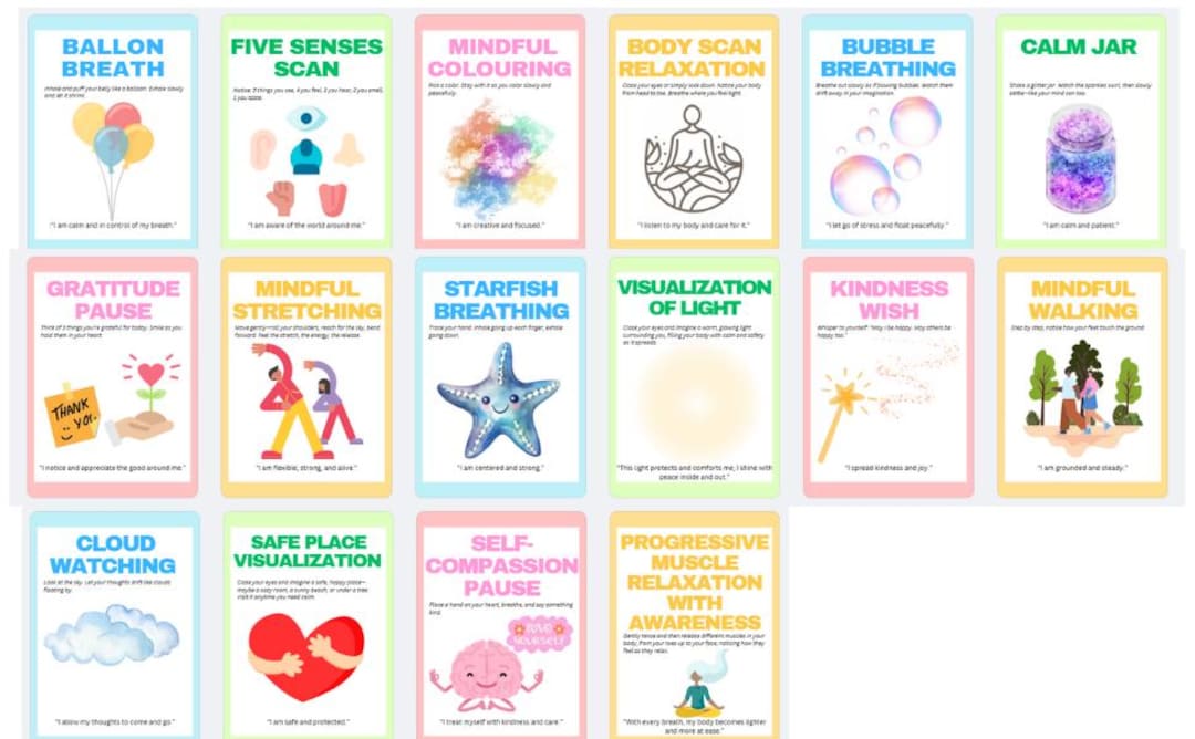 16 Mindfulness Posters for Kids & Teens | Digital Download | Classroom ...