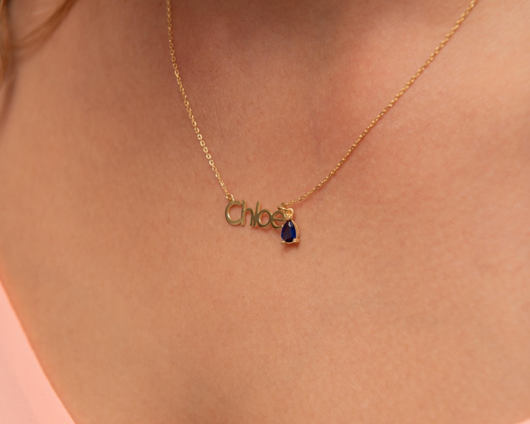 Personalized 14K Gold-plated Name Necklace: Sterling Silver Rolo Chain ...