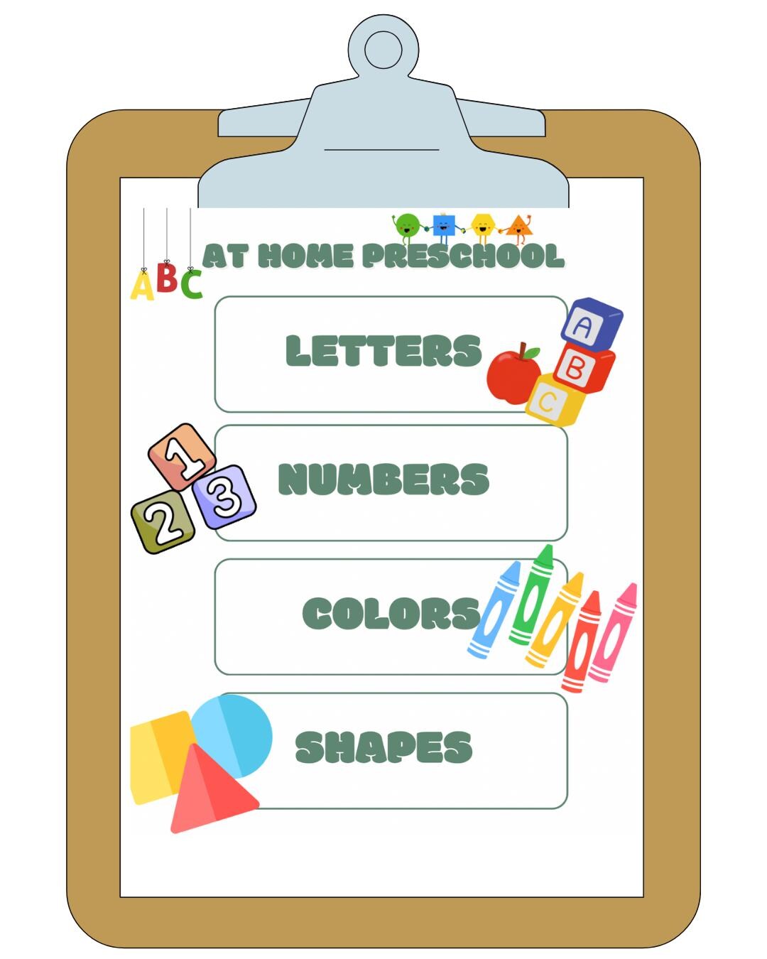 Laminated Preschool Learning Worksheets: Letters, Numbers, Colors ...