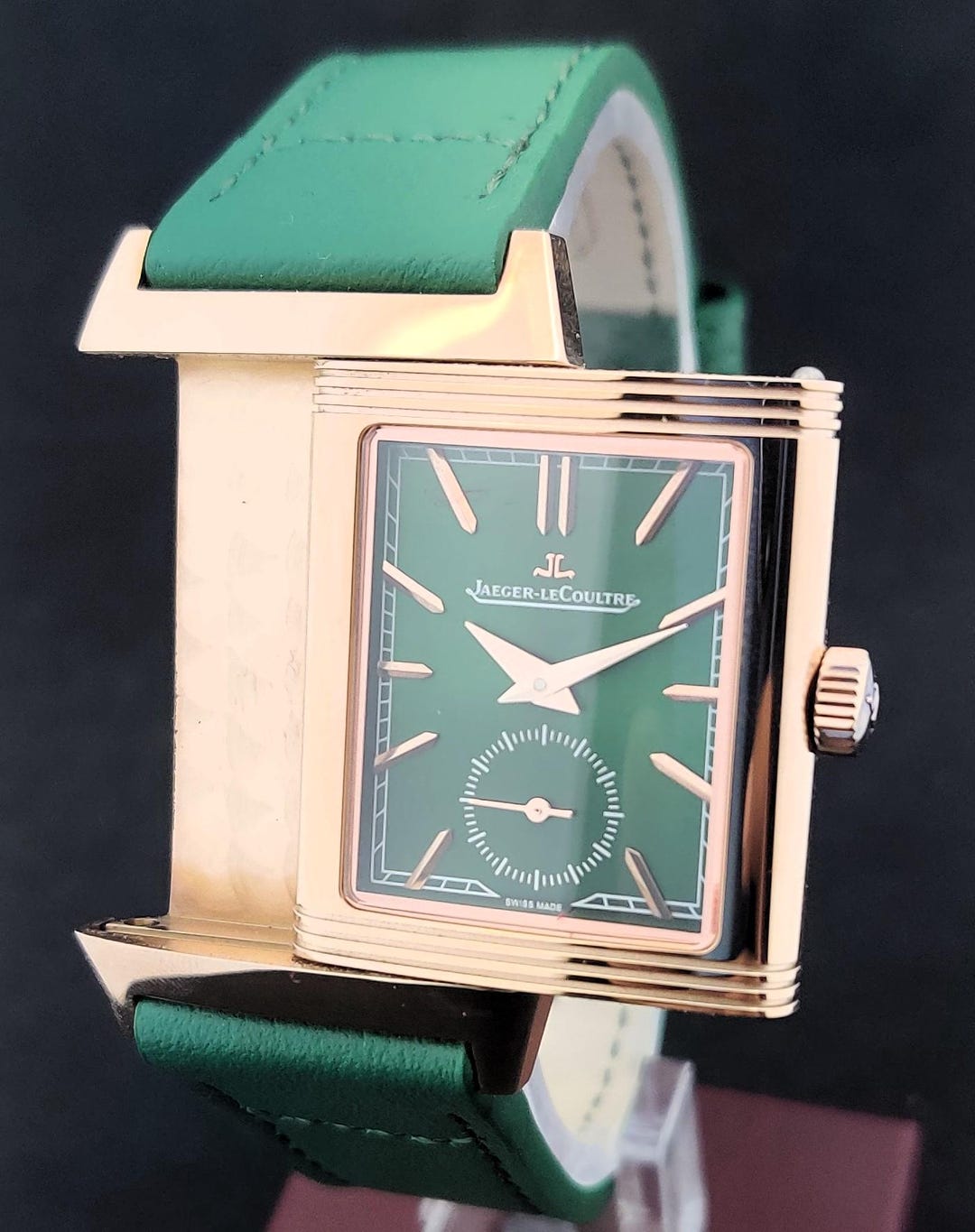 Vintage Jaeger-lecoultre Reverso Style Watch Green Dial Rectangular ...
