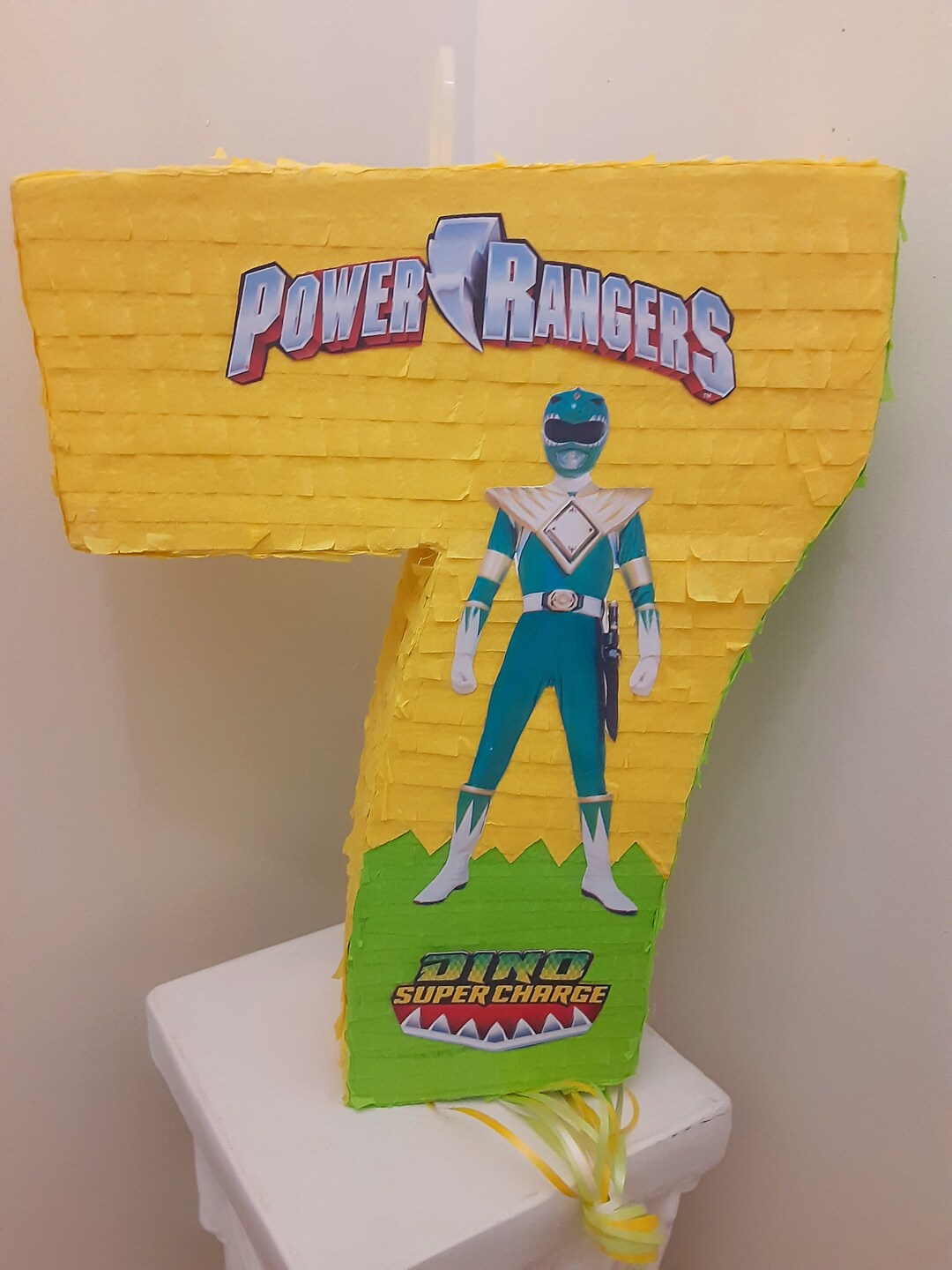Number 7 Power Ranger Dino Siper Charge Pull String Pinata - Etsy
