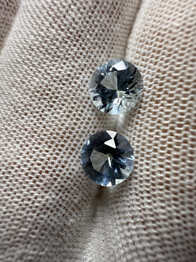 Natural Swiss Blue Topaz 2.4 Carat Round Cut Pair Loose Gemstone - Etsy