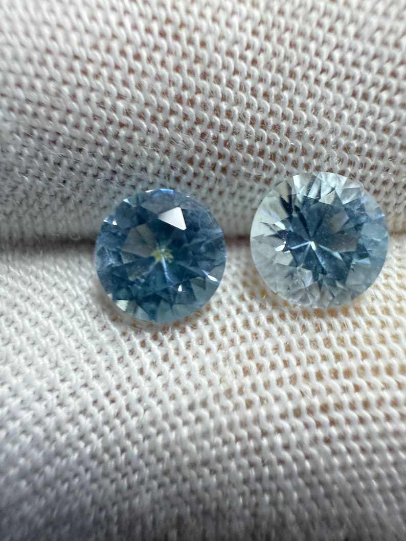 Natural Swiss Blue Topaz 2.4 Carat Round Cut Pair Loose Gemstone - Etsy