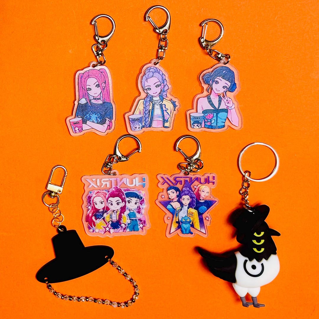 K-pop Demon Hunters Keychain – HUNTRIX Character Acrylic Charms, K ...