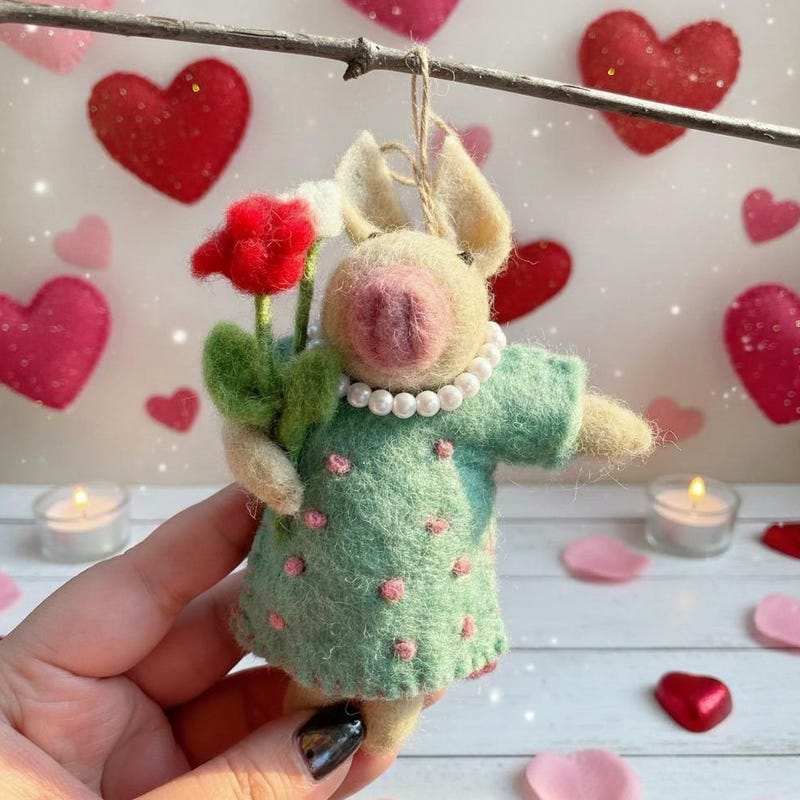 Felted Pig - Etsy