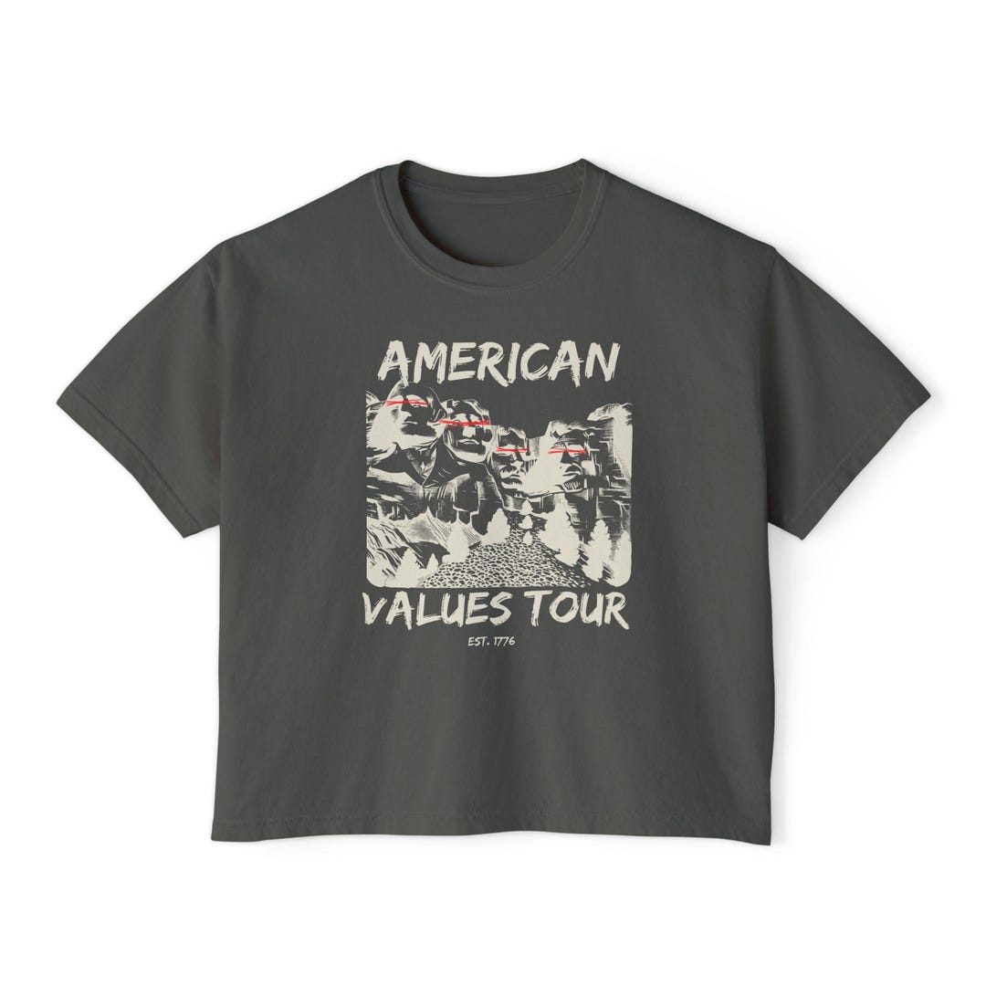 American Values Tour Boxy Tee, Comfortable Graphic Tee, Gift for ...