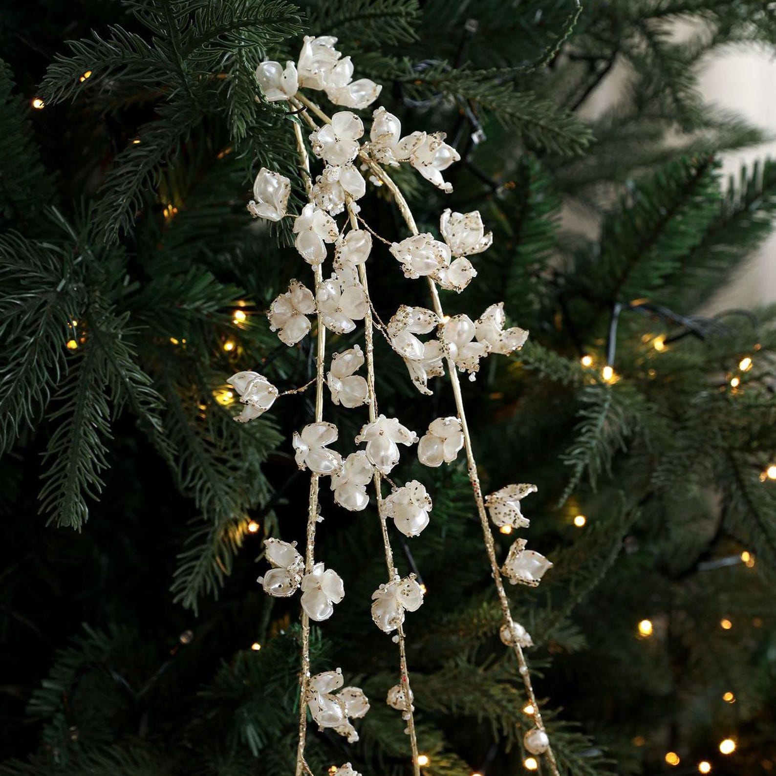 Acrylic Crystal Willow Christmas Picks | Glitter Icy Hanging Branch ...