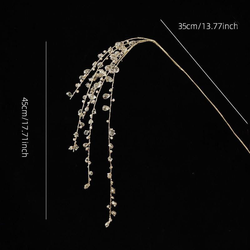 Acrylic Crystal Willow Christmas Picks | Glitter Icy Hanging Branch ...